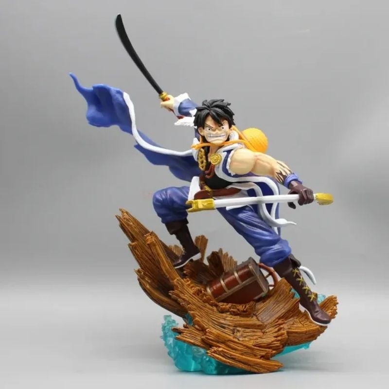 Jual ACTION FIGURE ONE PIECE LUFFY SAMURAI BIRU 29 CM | Shopee Indonesia