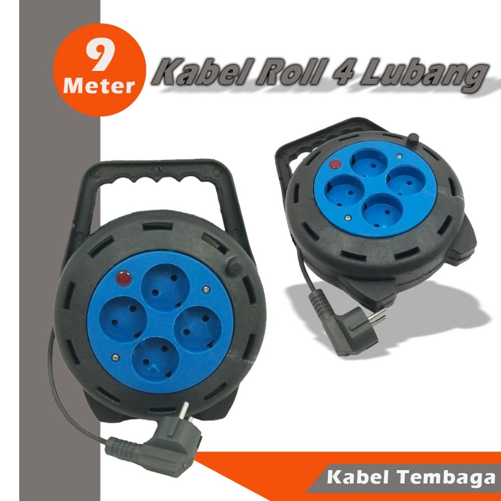 Jual IDEKU - Kabel Rol 4 Lubang 9 Meter - Kabel Rollan Gulung Dengan ...