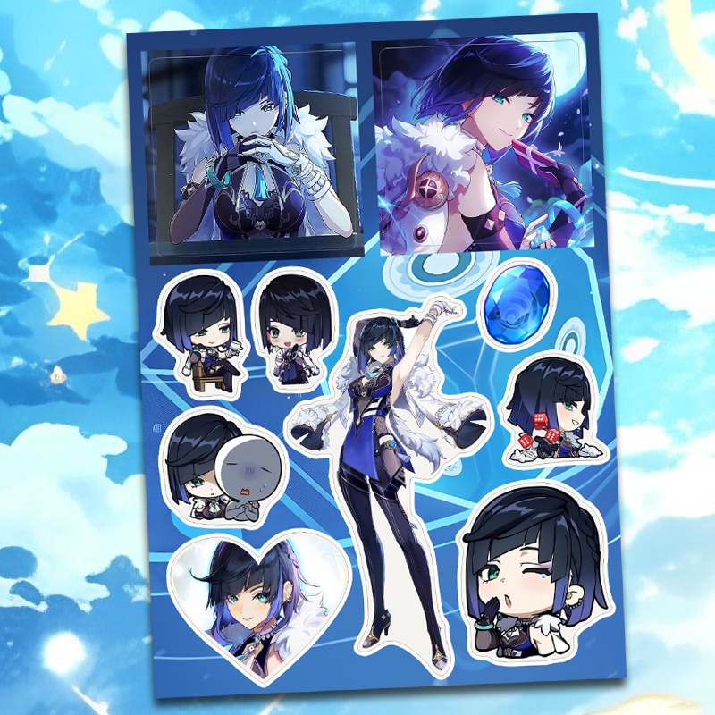 Jual YELAN Hydro Bow Liyue Sticker Waterproof Genshin Impact Stickers ...