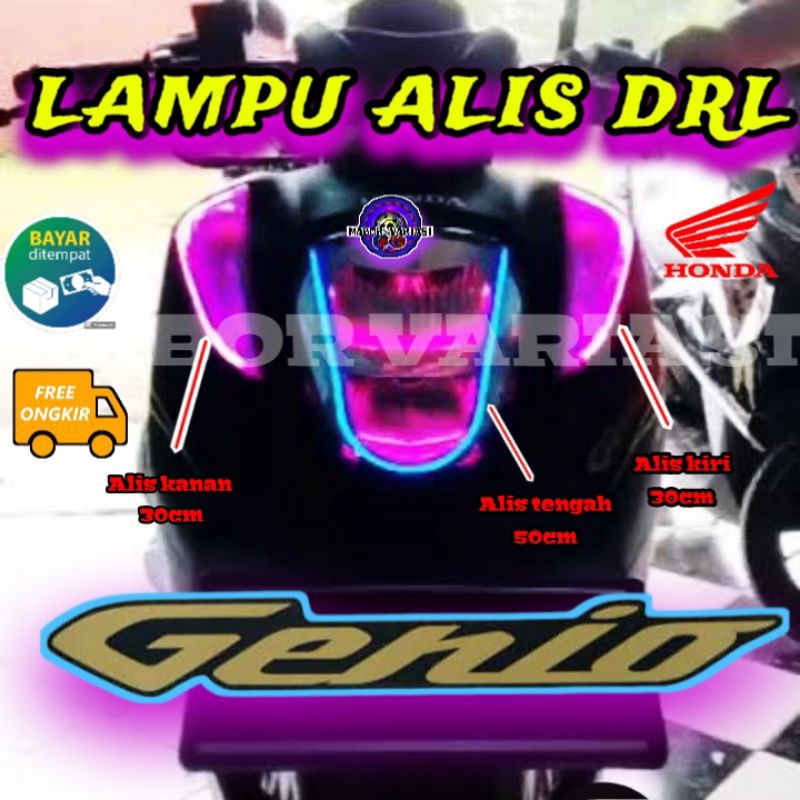 Jual LAMPU ALIS DRL LED GENIO PANJANG 60CM + SEN KANAN KIRI BONUS DEVIL ...