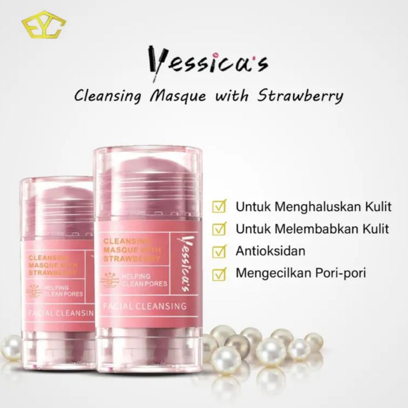 Jual YESSICA'S Strawberry & Tea Tree Clay Stick Mask | Shopee Indonesia