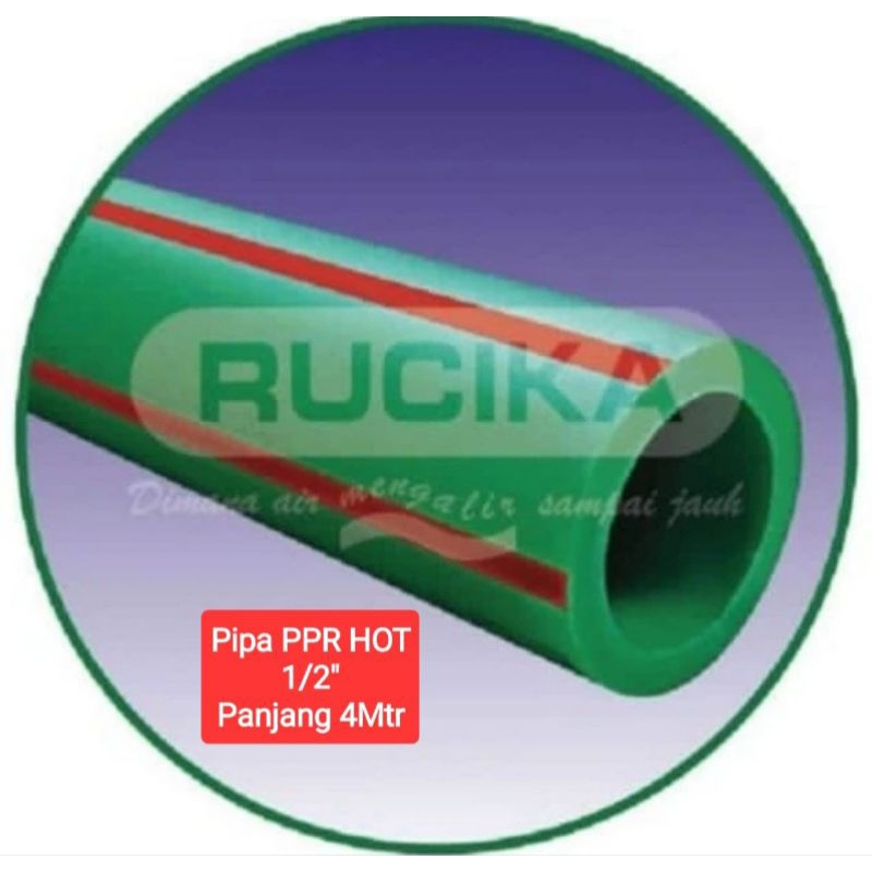 Jual Pipa PPR Hot Air Panas 1/2" 20mm Panjang 4 Meter Rucika Kelen ...