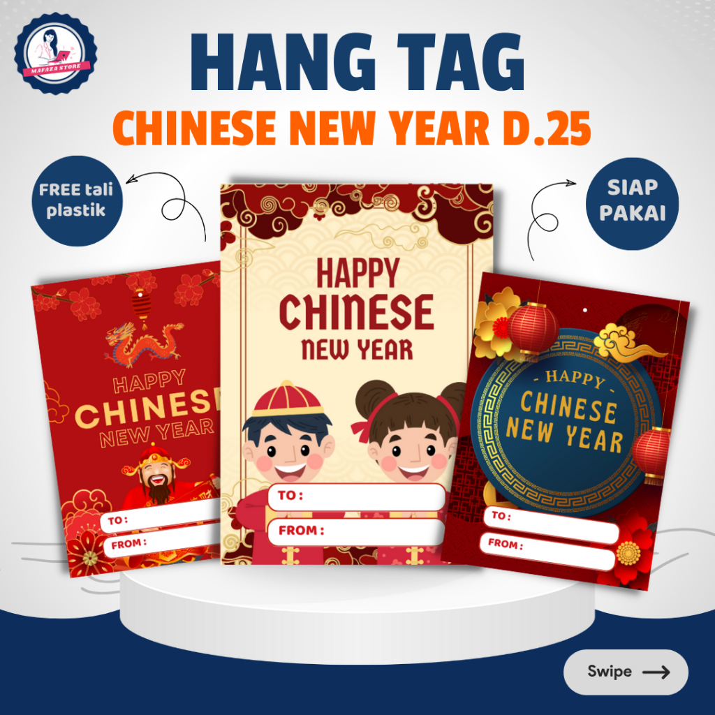 Jual Hang tag chinese new year / hangtag imlek gong xi fa cai / gantungan souvenir custom tahun ...