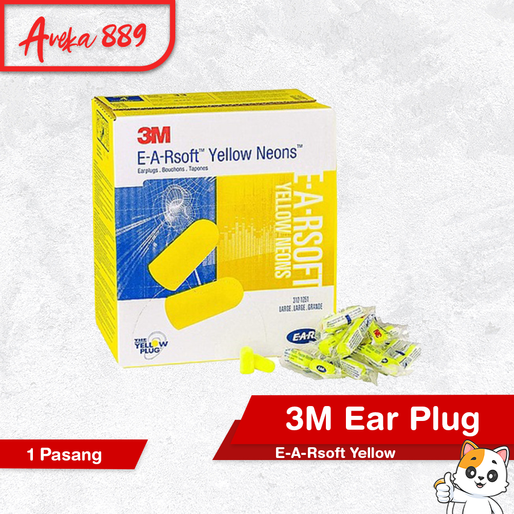 Jual Earplug 3M Yellow E-A-Rsoft Neon Penyumbat Telinga Perpasang ...