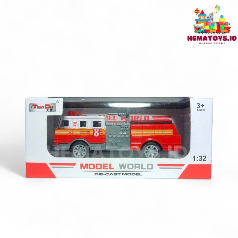Jual Diecast Fire Truck Model World Skala 1:32 Miniatur Mobil Truk ...