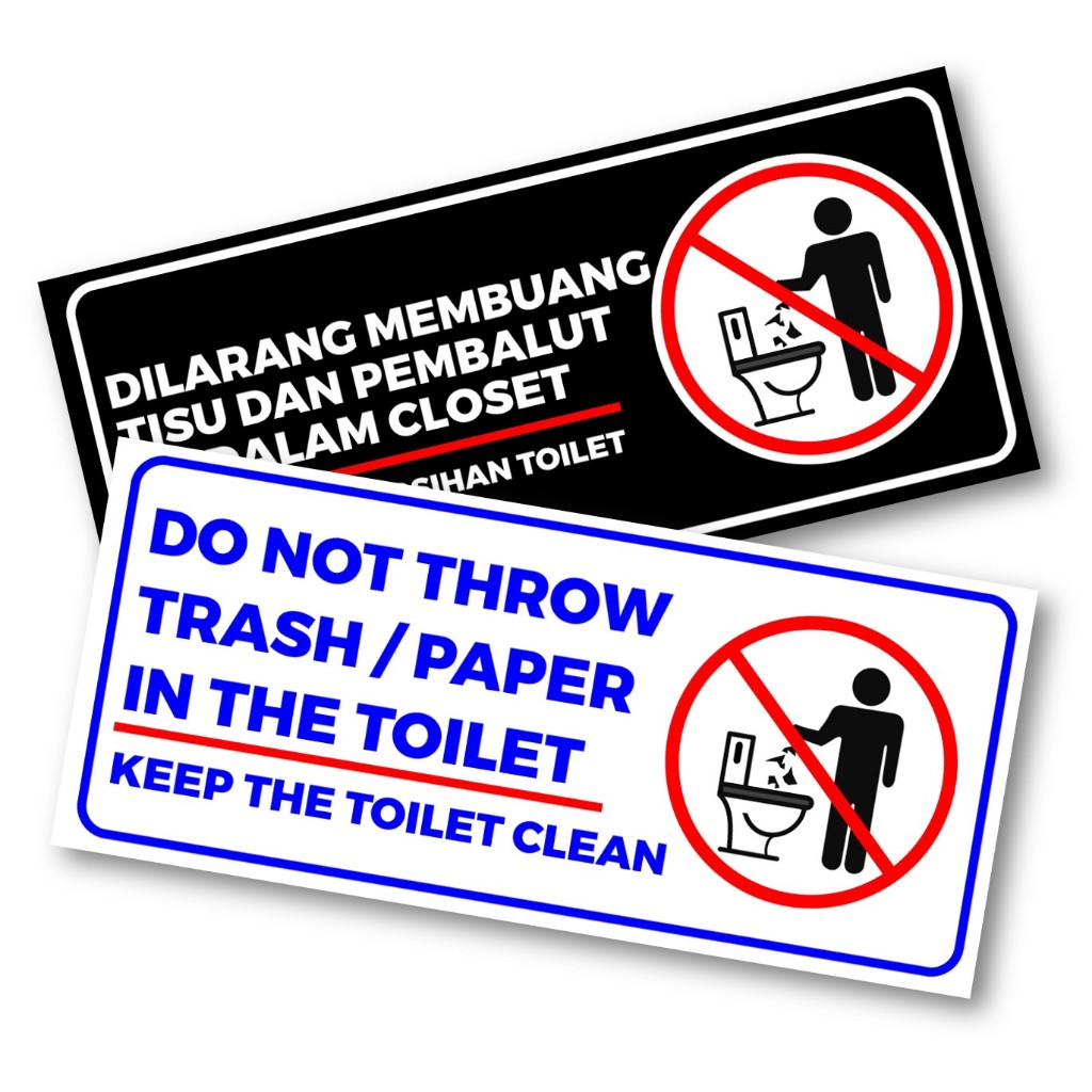 Jual Stiker Dilarang Membuang Kertas Tisu | Stiker Do Not Throw Paper ... Jual Stiker Dilarang Membuang Kertas Tisu | Stiker Do Not Throw Paper ...