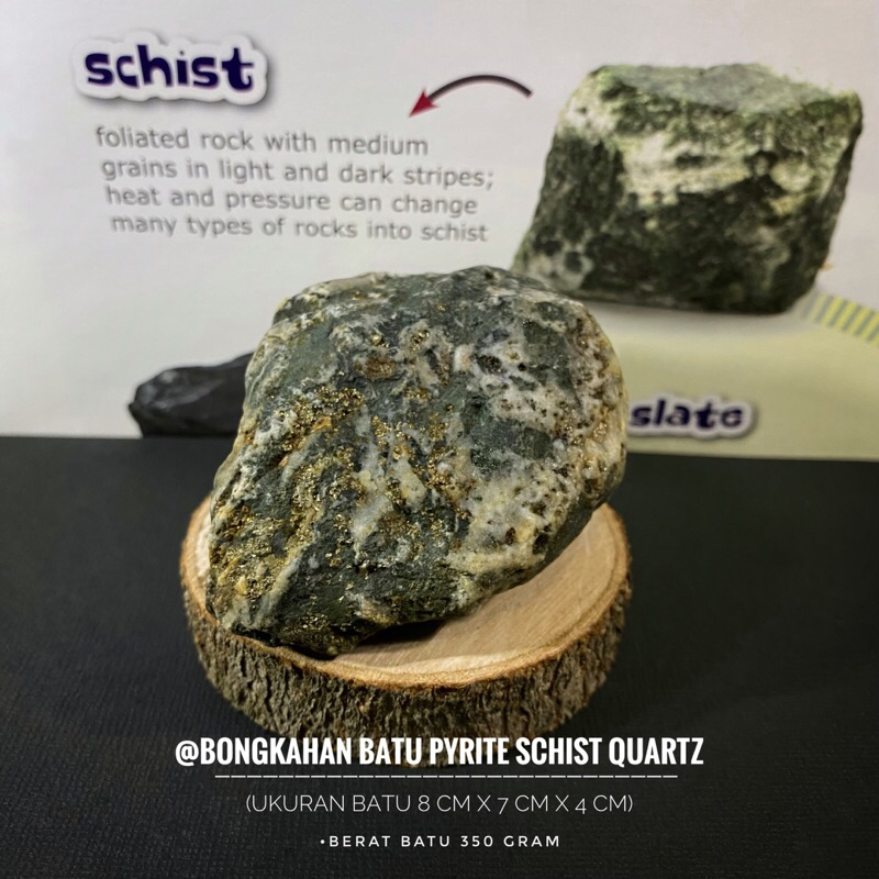 Jual Bongkahan Batu Pyrite Schist Quartz L44 atau Batu Pyrite Quartz ...