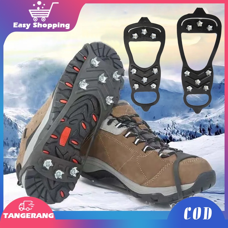 Jual 1pasang Alas Sepatu Paku Anti Slip Alas Sepatu Salju Dengan 8 Gigi ...