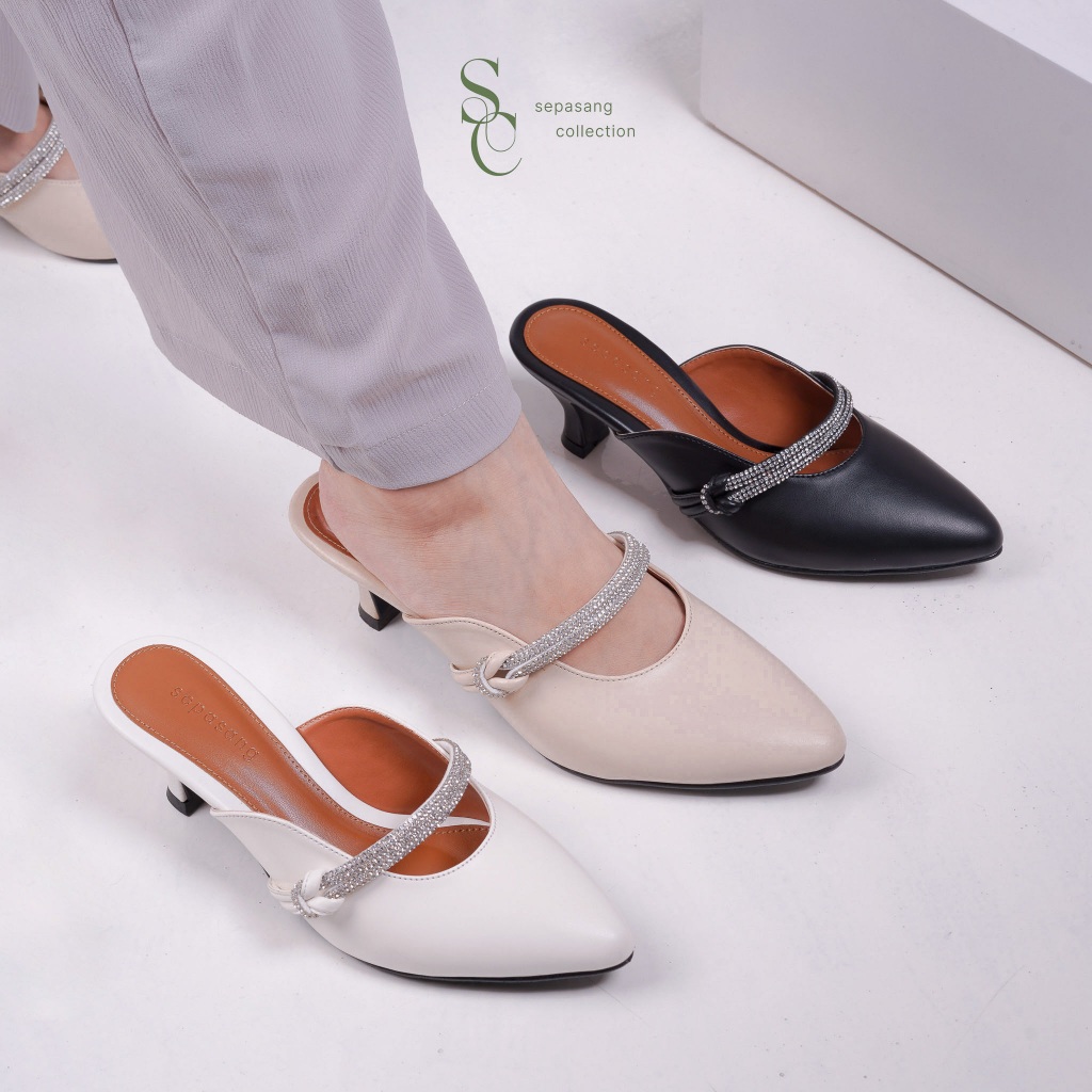 Jual SEPASANG COLLECTION Meiko Mules Wanita Heels Hak 5 Cm | Shopee ...