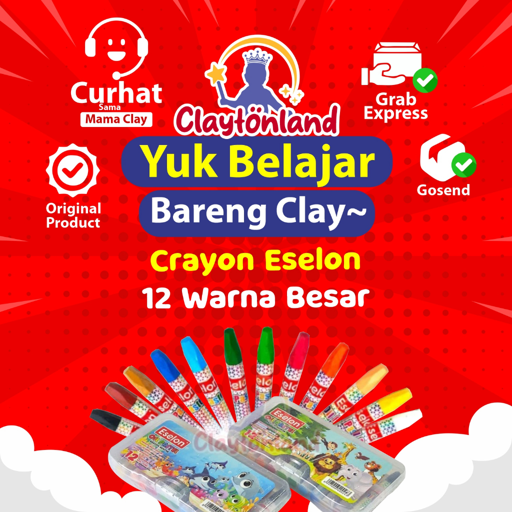 Jual Crayon Eselon 12 Warna Besar / Oil Pastel 12 Color / Krayon 12 ...