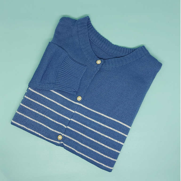 Jual Dicqstore~Qinara Cardigan Rajut Strip Kancing Mutiara Premium ...