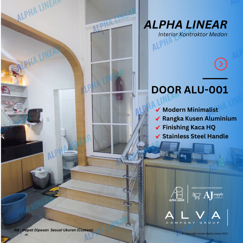 Jual Pintu Kusen Aluminium Kaca Alva - Indoor Outdoor - Cafe Rumah ...