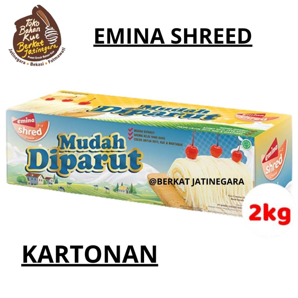 Jual EMINA SHRED CHEESE KEMASAN 2 KG / KEJU CHEDAR KEMASAN 2 KG / CTN ...
