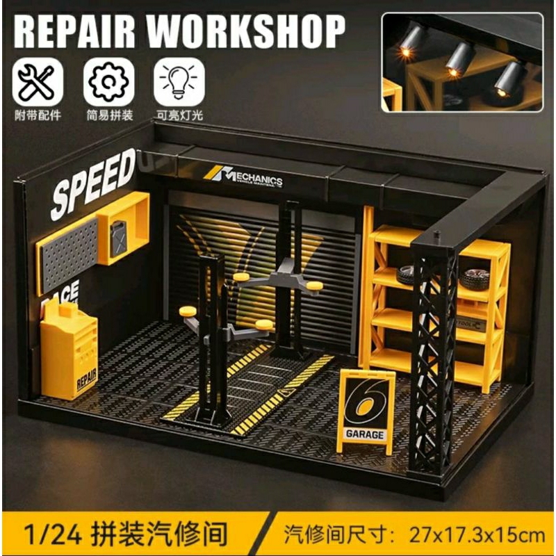 Jual Diecast Diorama DIY miniatur mobil model garasi bengkel premium ...