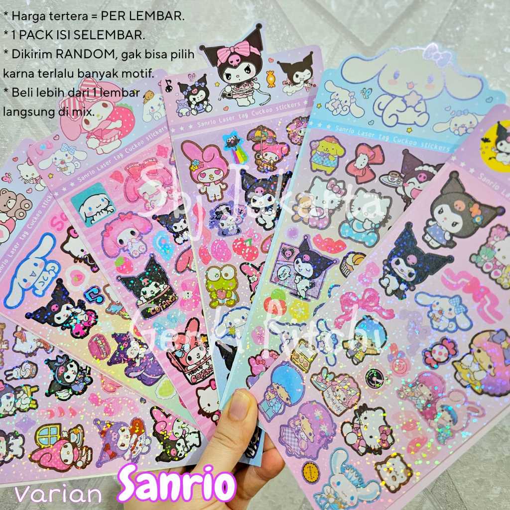 Jual Sticker stiker Sanrio Japan hologram glitter kuromi cinnamoroll ...