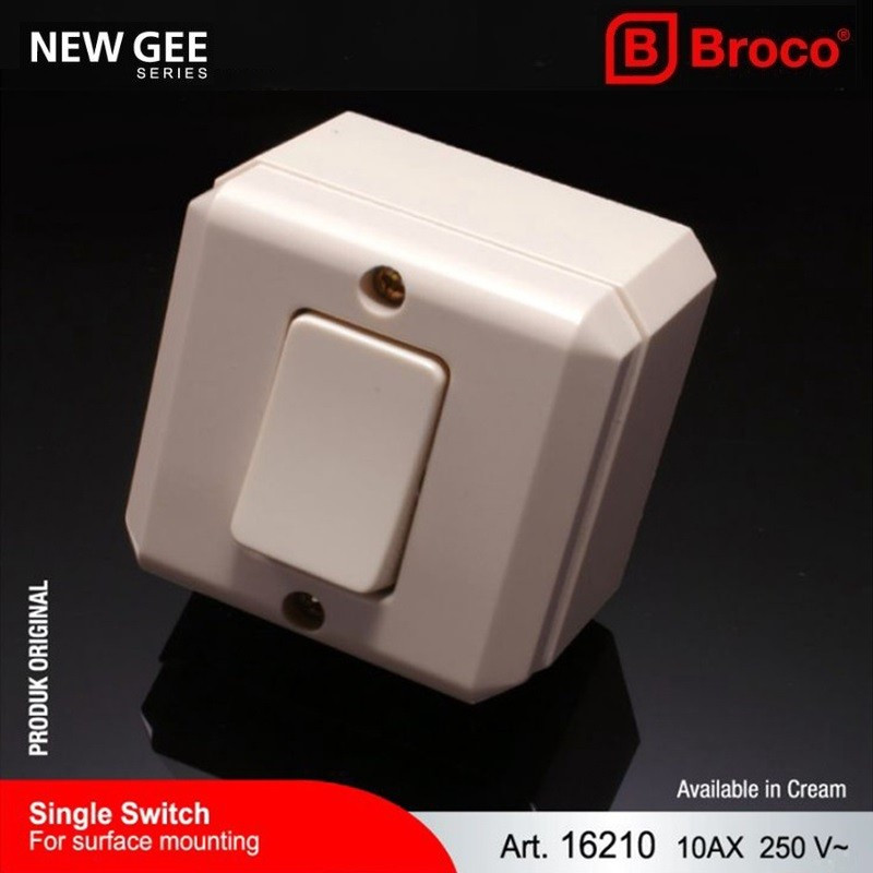 Jual OB Saklar Engkel / Tunggal / Single Persegi Broco New Gee Outbow ...