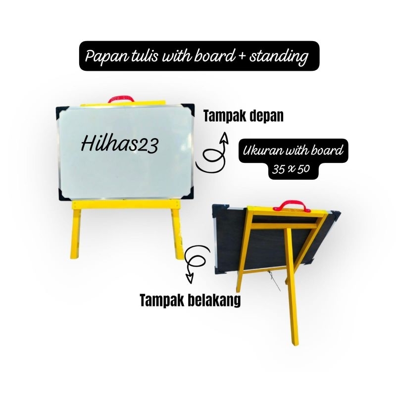 Jual PAPAN TULIS WITH BOARD PLUS STANDING KAYU | Shopee Indonesia