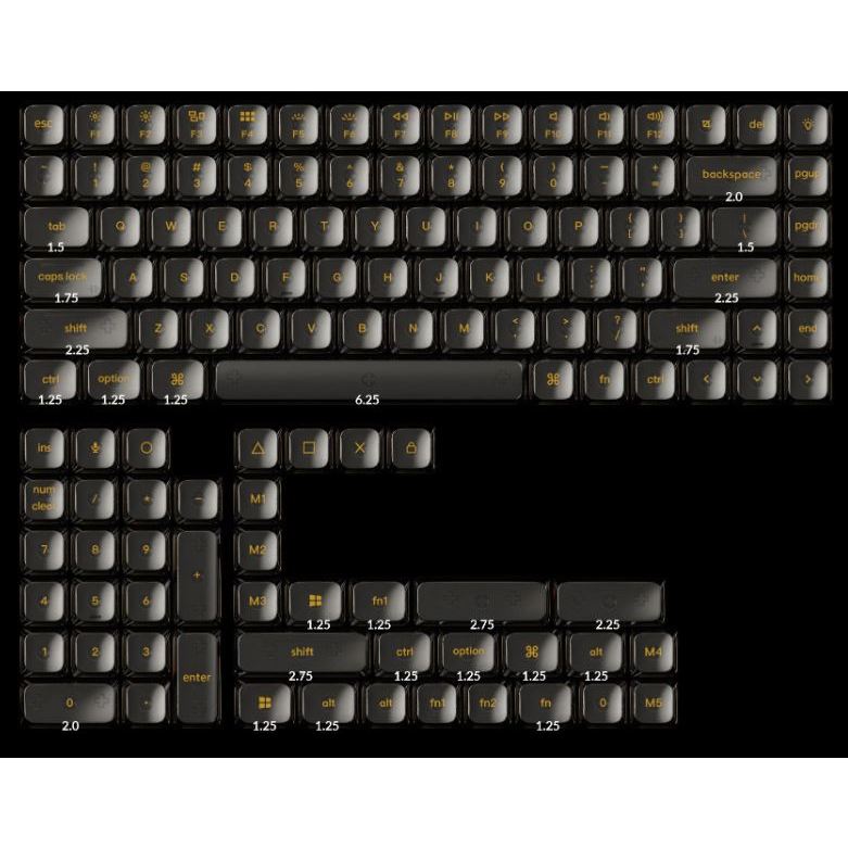 Jual Black Transparent Low Profile LSA Full Set Keycap Set - (129 keys ...