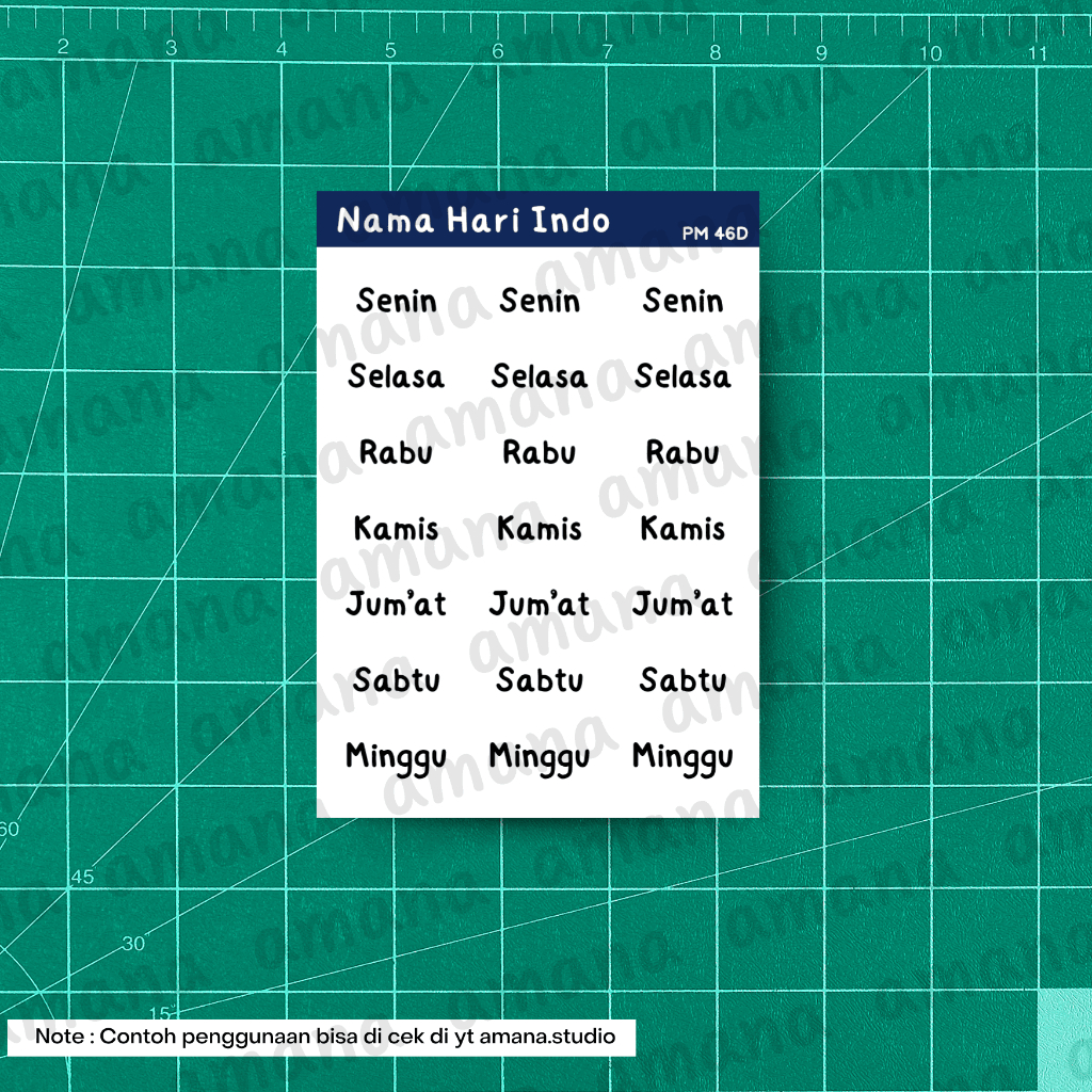 Jual Sticker Kalender, Nama Hari, Nama Bulan | Shopee Indonesia