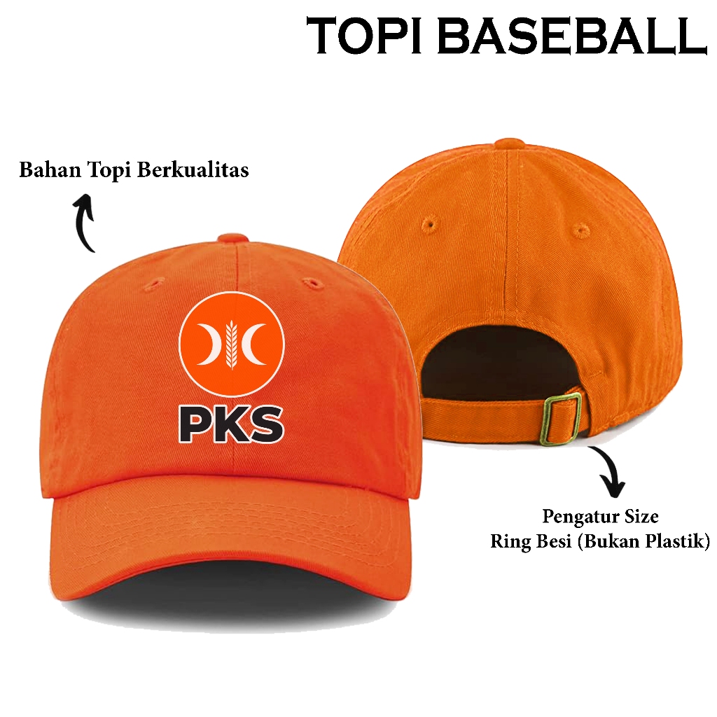 Jual (PO) Topi BAseball Caps Pria Wanita Custom Sablon Logo Partai PKS ...