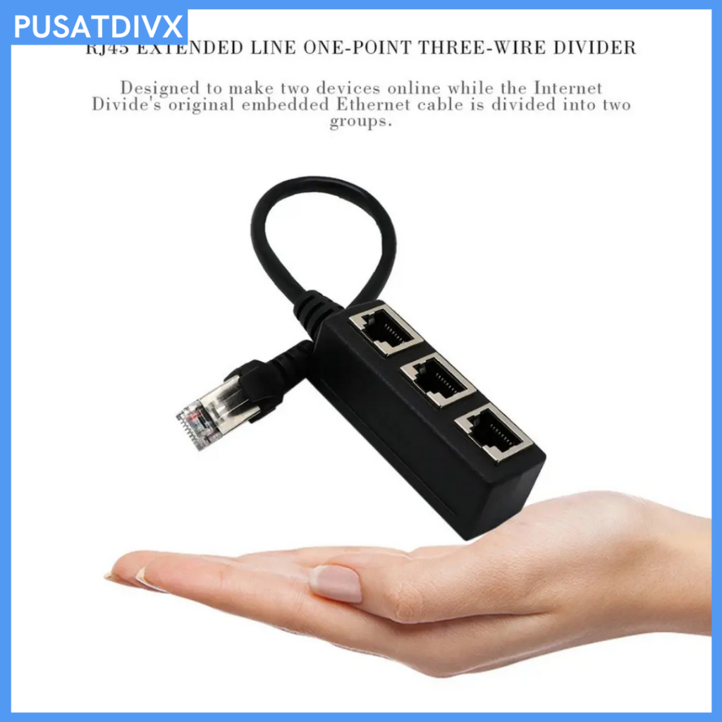 Jual SANJI SPLITTER RJ45 LAN ETHERNET NETWORK CONNECTOR HUB 3 PORT ...