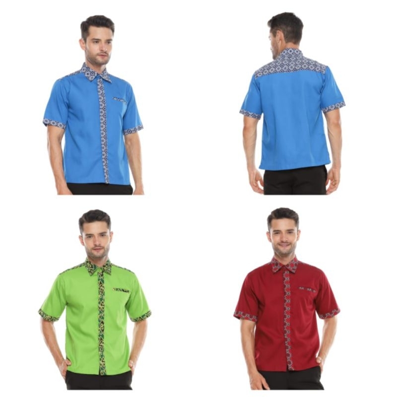 Jual seragam kerja kombinasi batik, kemeja batik, baju waiters, baju ...