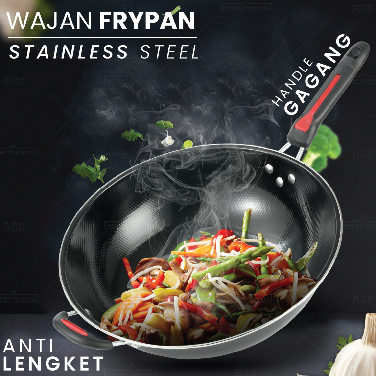 Jual Penggorengan 32cm 34cm wajan frypan Teflon Enamel stainless steel kuali anti lengket 2 ...