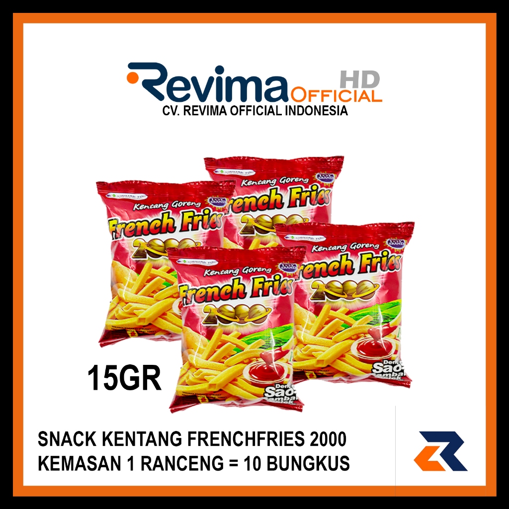 Jual Snack FRENCH FRIES 2000 15g Kemasan 1 pack isi 10 Bungkus | Shopee ...
