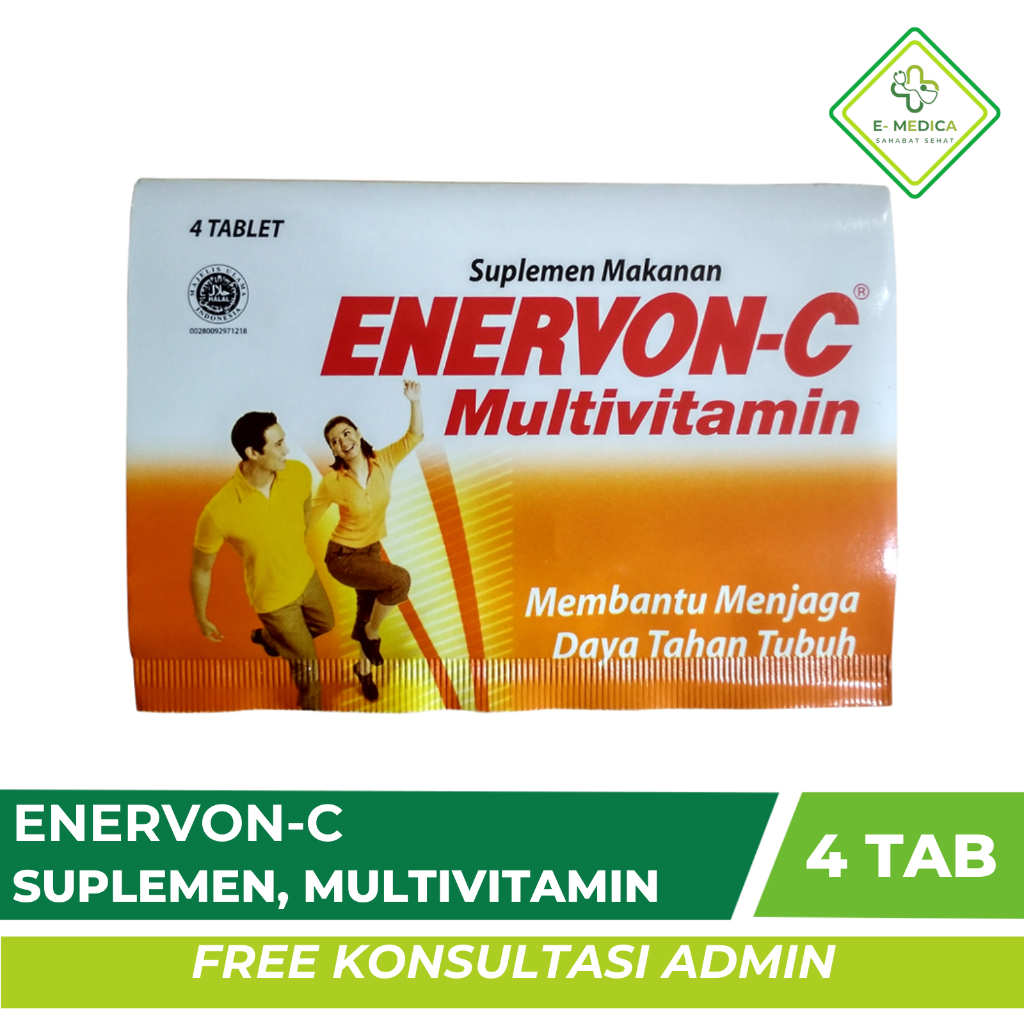Jual Enervon C Strip Isi 4 Tablet-Suplemen Kesehatan Multivitamin Daya ...