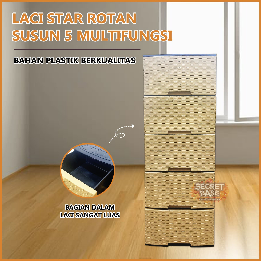 Jual LACI ROTAN - Roda / Lemari Pakaian Plastik / Laci Susun / Kabinet ...