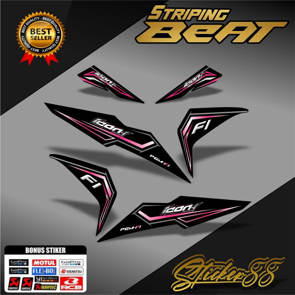 Jual STIKER STRIPING HONDA BEAT ESP/ DULUXE / STREET/ 2016-2020 GRAFIS ...