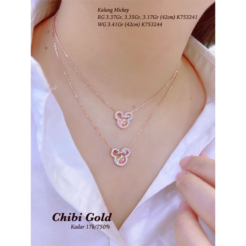 Jual CHIBI GOLD-Kalung mickey emas 750 kadar 17k Chibi gold | Shopee ...