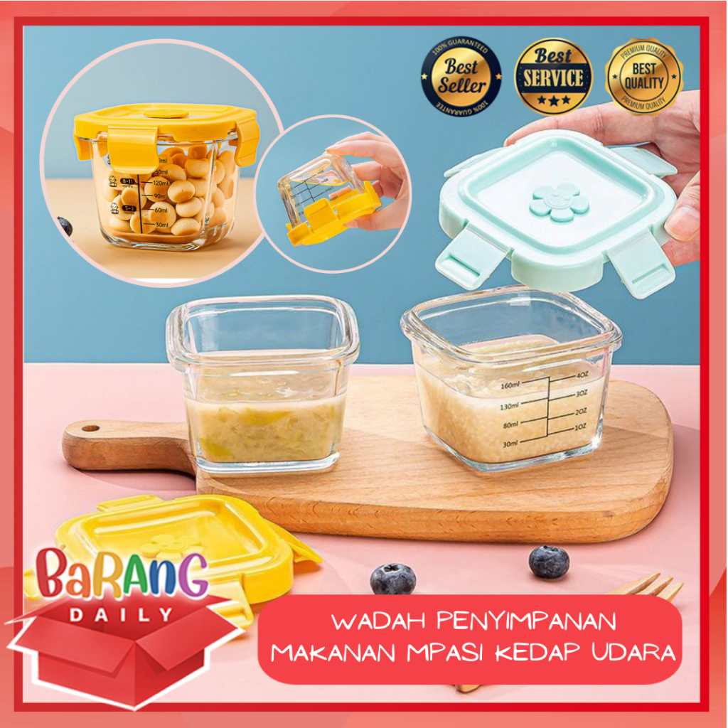 Jual Tempat Wadah Penyimpanan Makanan Mpasi Kaca Kotak Makan Baby Bayi ...