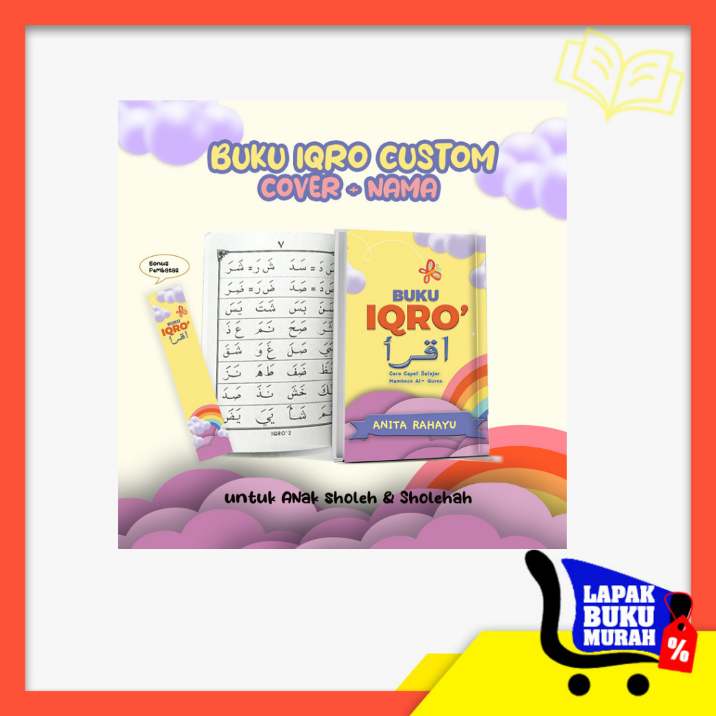 Jual Buku Iqro Custom Cover + Nama Dan Bisa Pakai Foto Soft Cover Untuk ...