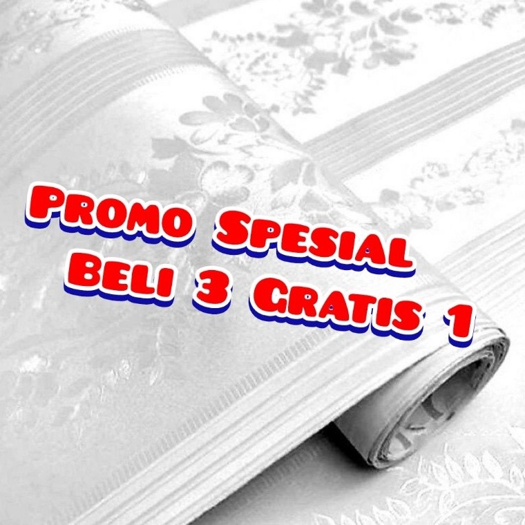 Jual ms Produk BELI 3 GRATIS 1 COD Wallpaper Sticker Dinding Motif Polos Putih Salur Batik Bunga ...