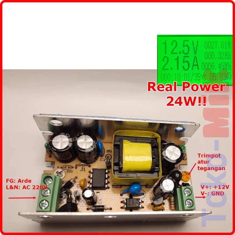 Jual Adaptor Power Supply DC 12V 2A 9V-15V Jaring Casing Besi AC 220V | Shopee Indonesia