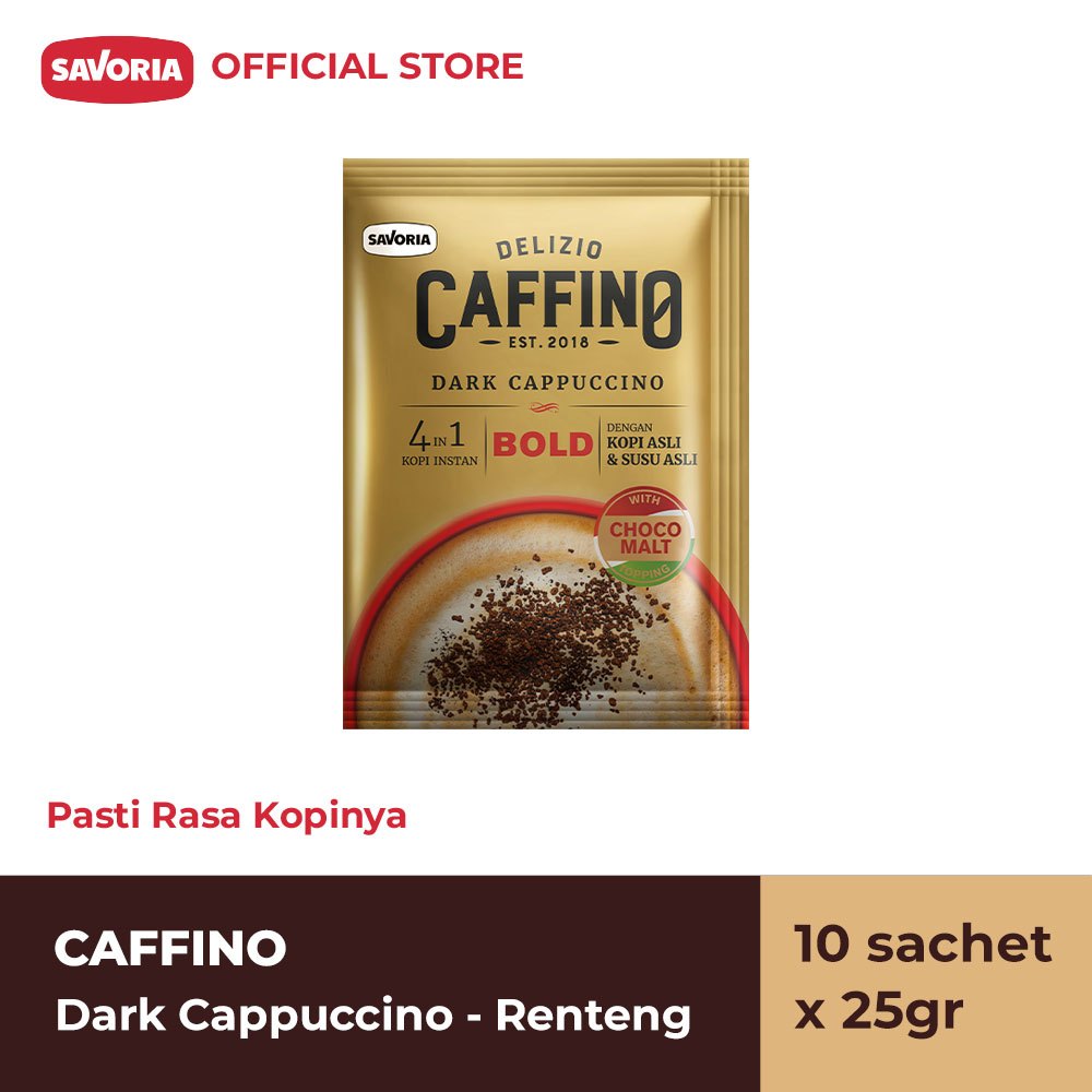 Jual Caffino Dark Cappuccino Renteng - Bubuk Kopi Instan 10 Sachet x ...