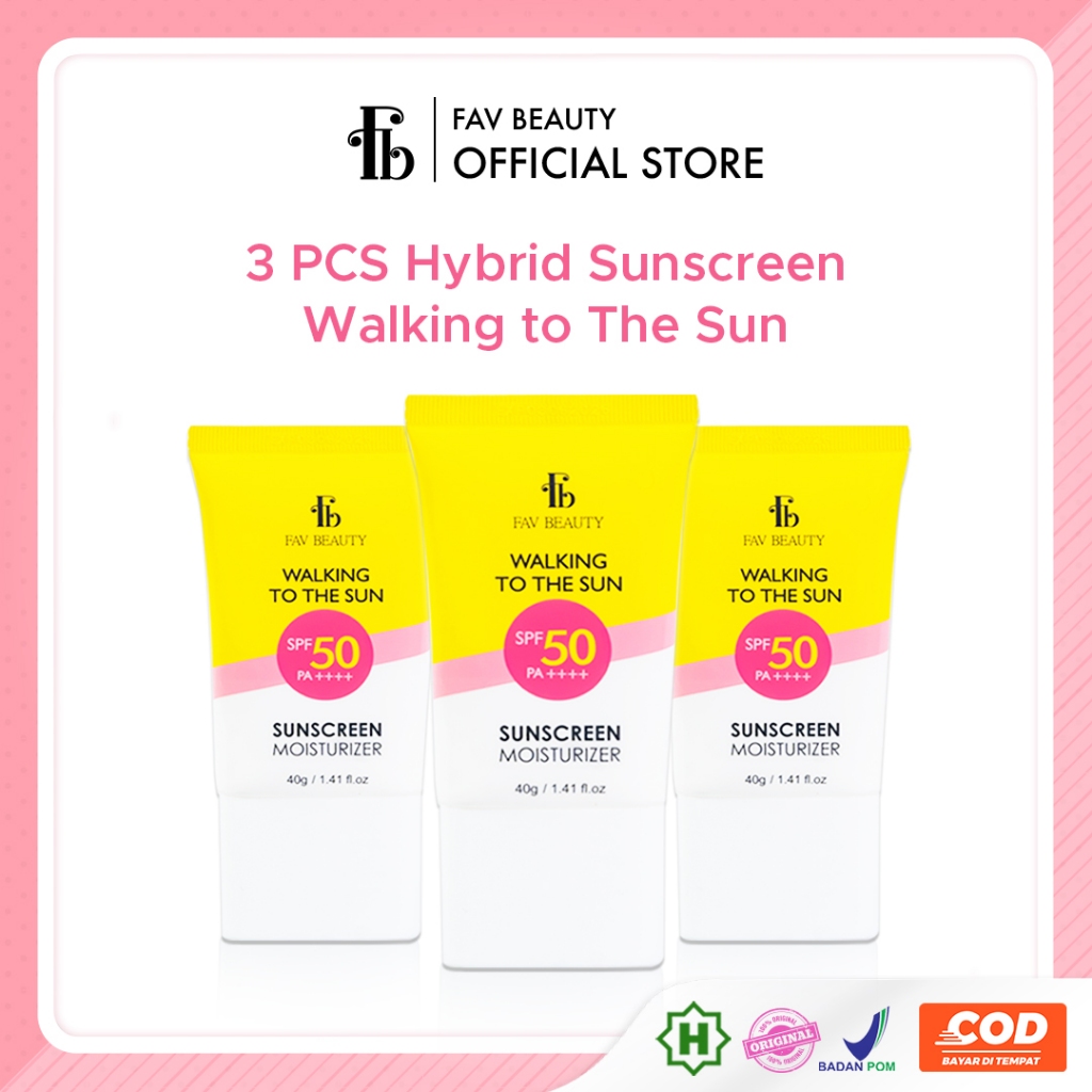 Jual [Get Free Gift] [BUNDLE 3 PCS] FAV BEAUTY Sunscreen Hybrid SPF 50 ...
