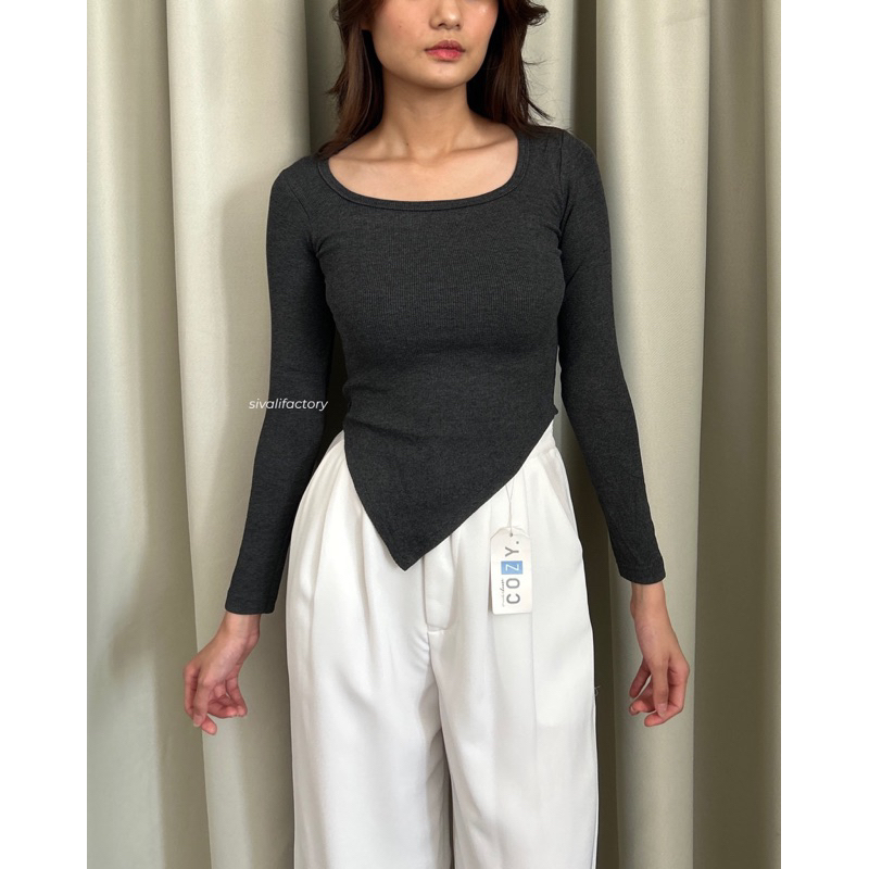 Jual SIVALI Hanni Top - Atasan Knit Wanita - Korean Top - Baju Crop Rajut Lengan Panjang ...