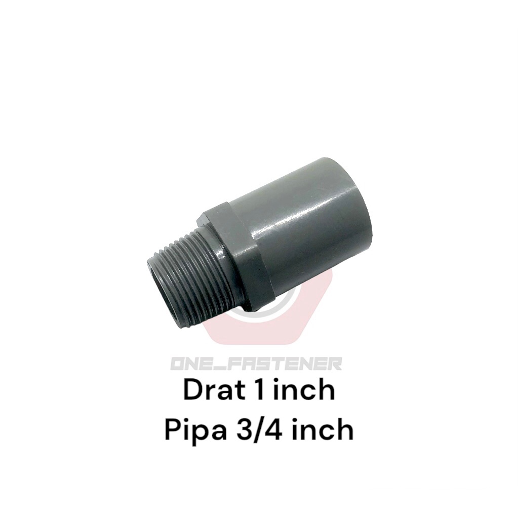 Jual Sambungan Sok Drat Luar Pipa 3/4 inch PVC valve socket SDL ulir 1 ...