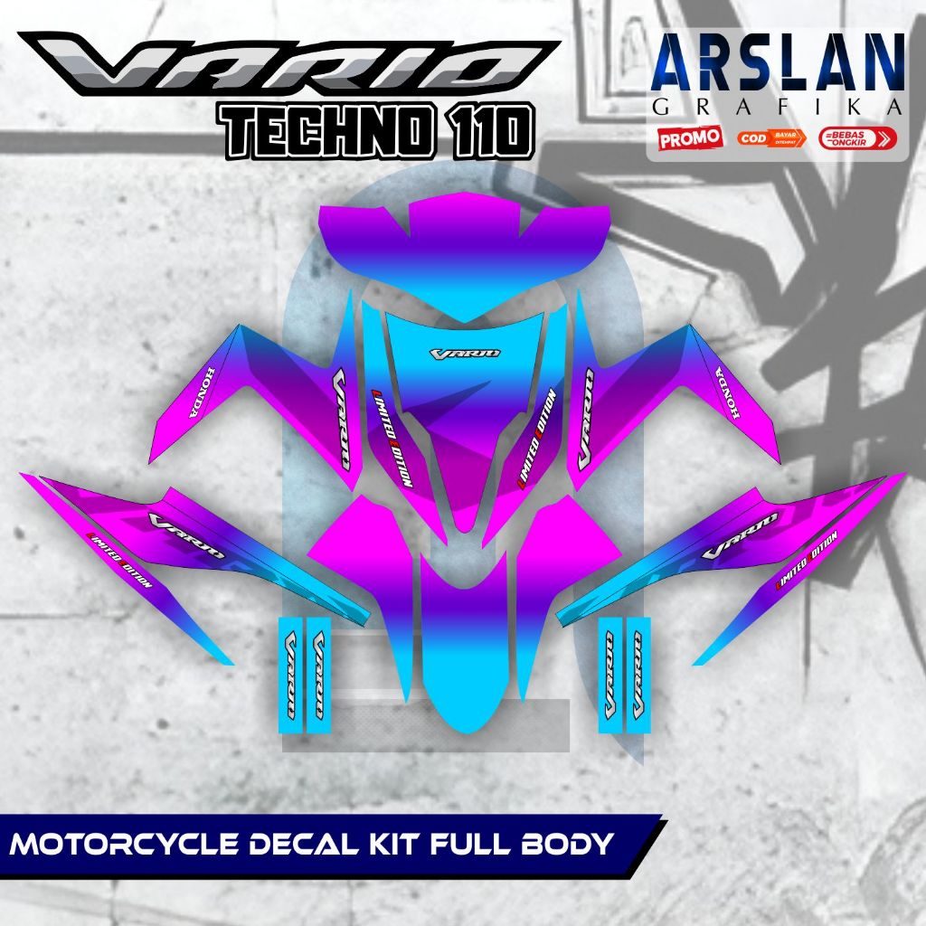 Jual Decal Vario 110 Techno Full Body Stiker Vario 110 Techno Full Body ...