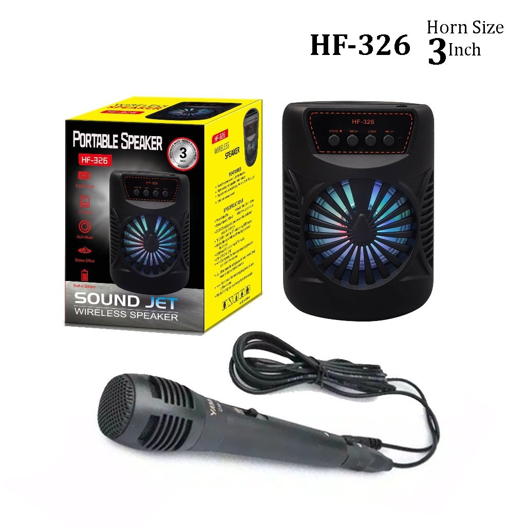 Jual Speaker Karaoke Bluethoot Plus Mic Portabel 3 Inch High Peformance ...