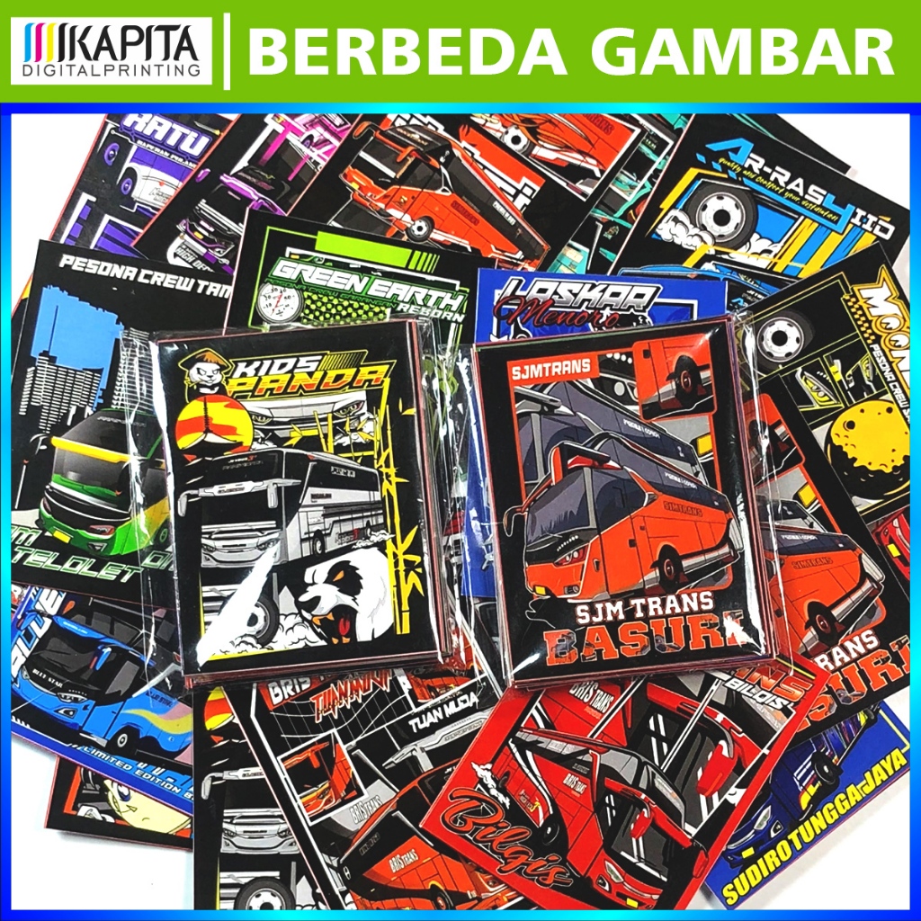 Jual (isi 20 stiker) Tempelan Bus mania Glosy anti air bahan Graftac ...