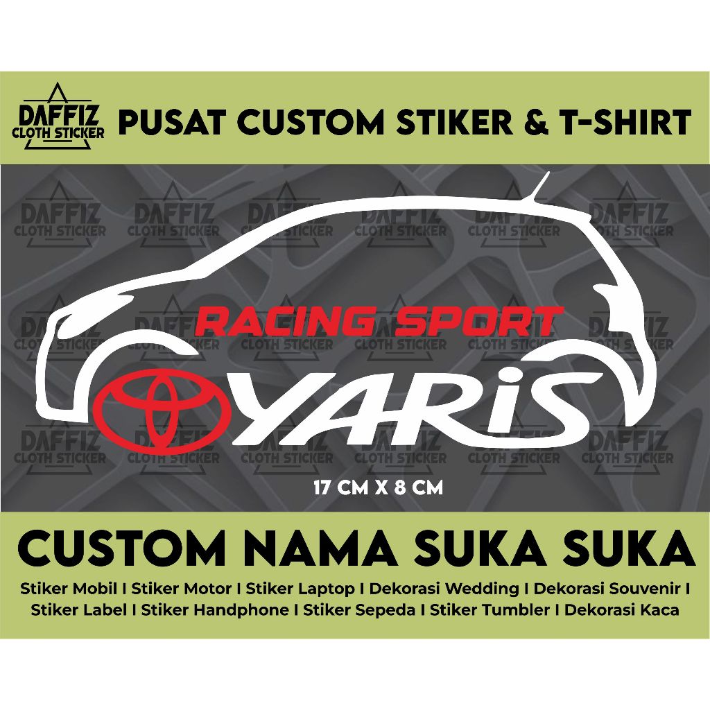 Jual Stiker Cutting Racing Sport Yaris | Stiker cutting custom | Shopee ...