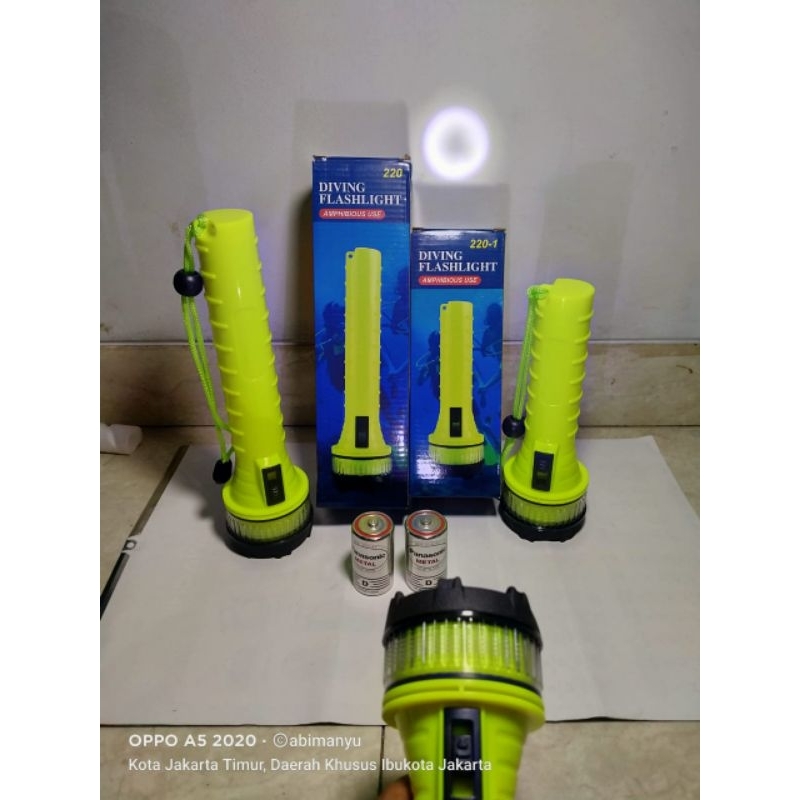 Jual senter selam baterai jumbo A1 LED 20 Watt dan 30 Watt tipe 220 IP ...