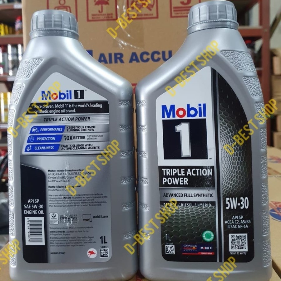 Jual Oli mobil bensin "MOBIL1" TRIPLE ACTION POWER SP 5W/30 - 1 liter ...