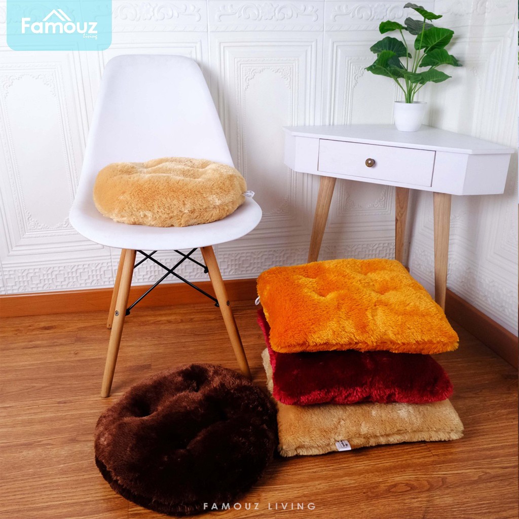 Jual Famouz - Bantal Duduk Silicon Bulu Rasfur 40x40cm Tebal 8cm Bulat ...