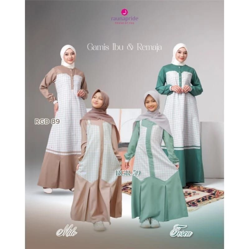 Jual GAMIS RAUNA RGD 89 DEWASA DAN RGR 39 REMAJA WARNA TOSCA DAN MILO ...