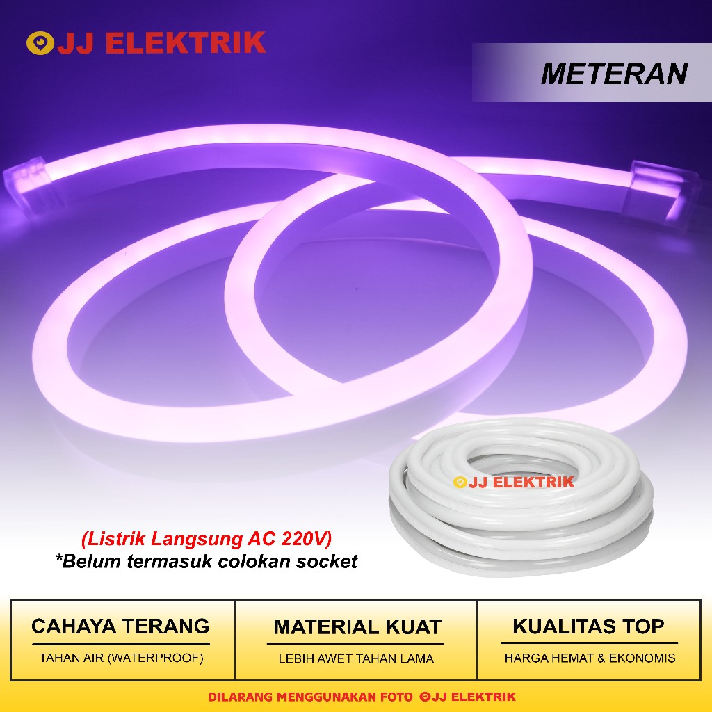 Jual Lampu Neon Flex Selang Neonflex LED Strip Fleksibel Ungu 220V 220 Volt Meteran | Shopee ...