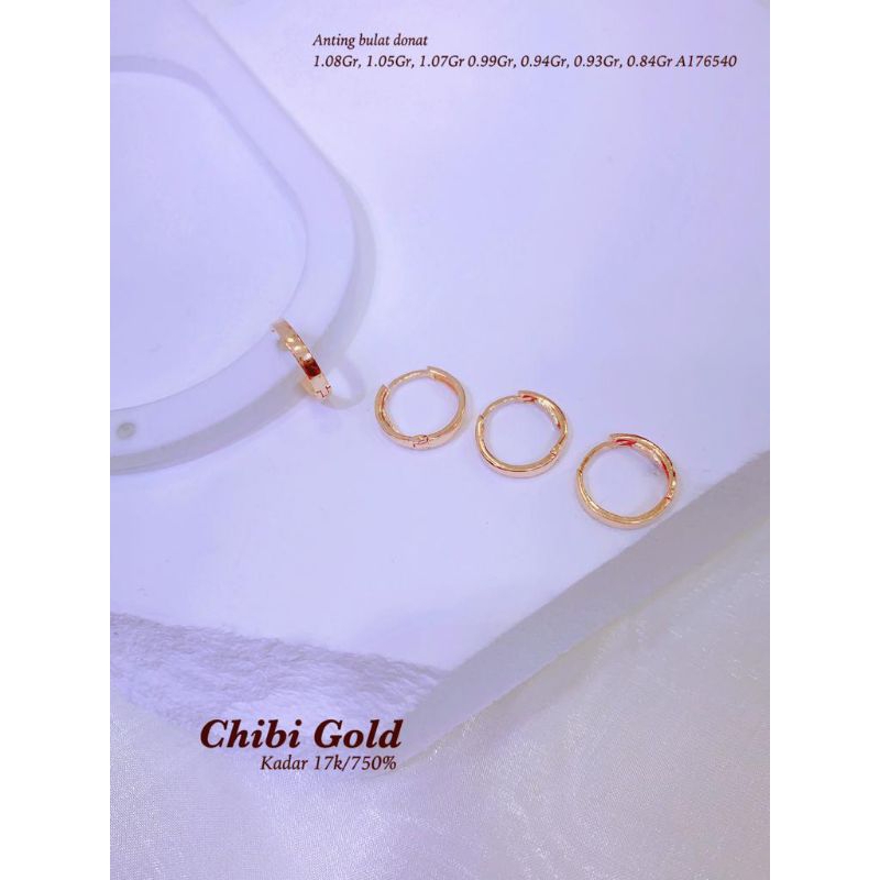 Jual CHIBI GOLD-Anting bulat donat emas 750 kadar 17k A176540 chibi ...